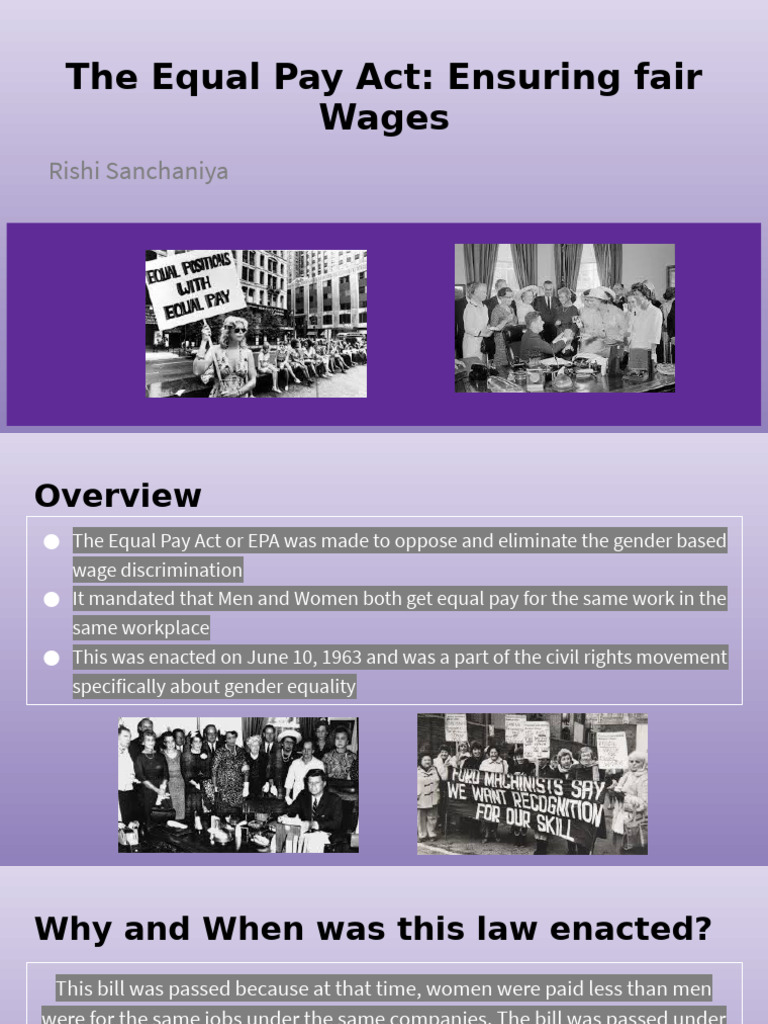Equal Pay Act: Gender Wage Equality | PDF