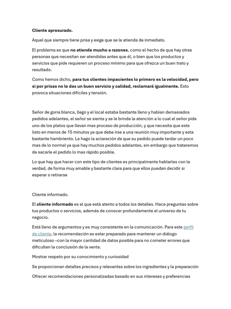 Tipos de Clientes | PDF