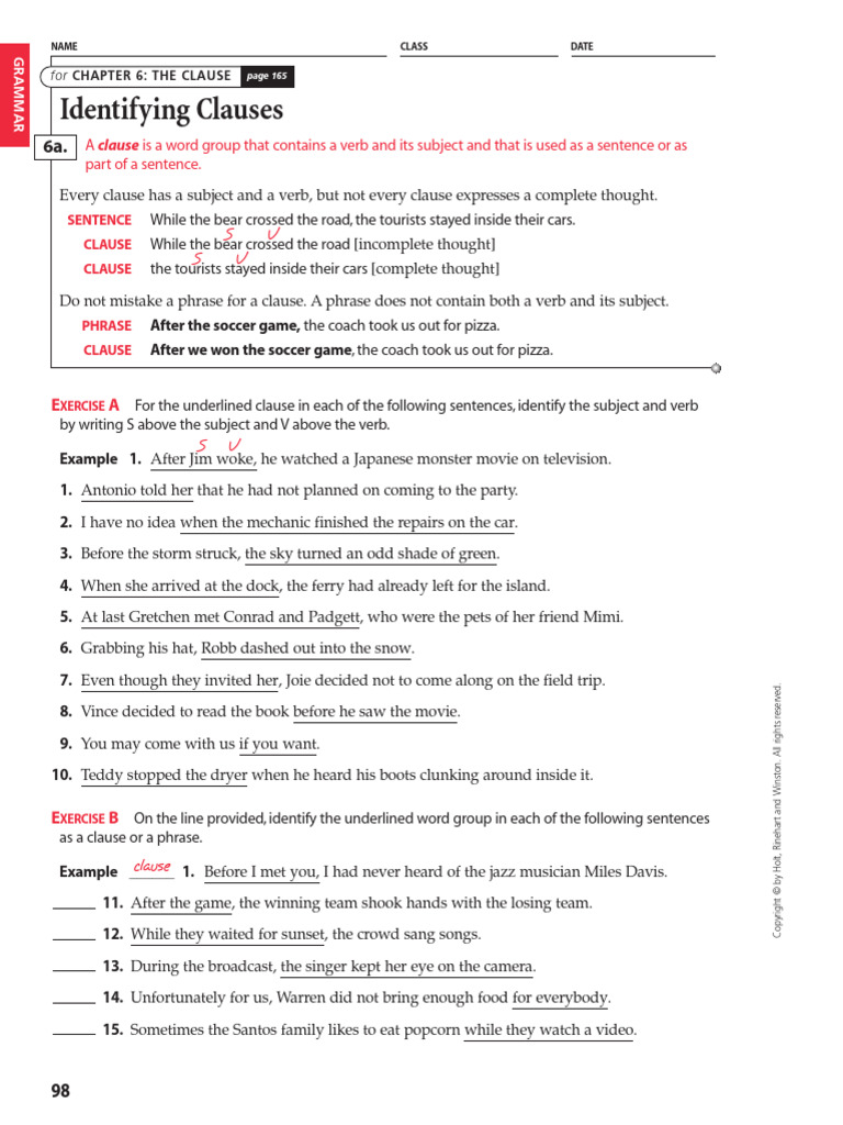 Grammar Usage and Mechanics Second-105-108 | PDF | Clause | Phrase