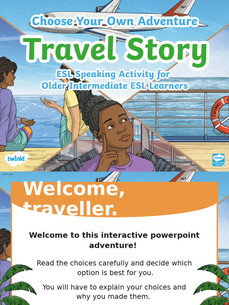 t 1686655538 Ppt Esl Choose Your Own Adventure Travel Story Teens b1 b2 ...