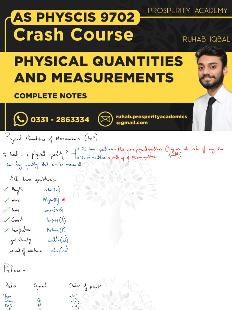 Physical Quantities and Measurements | PDF