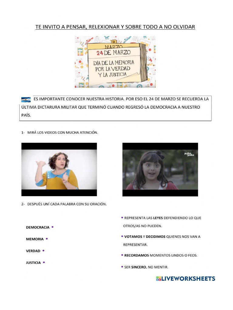 Dìa de La Memoria La Vedad y La Justicia | PDF