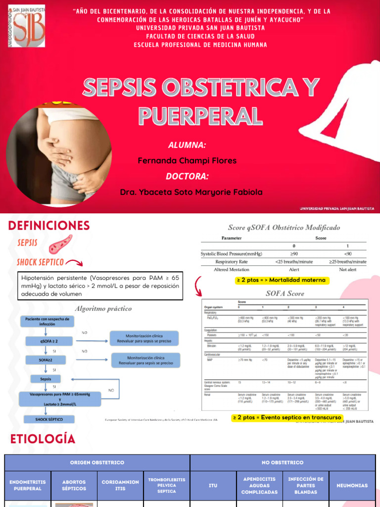 Sepsis Obstétrica y Puerperal: Diagnóstico y Tratamiento | PDF ...