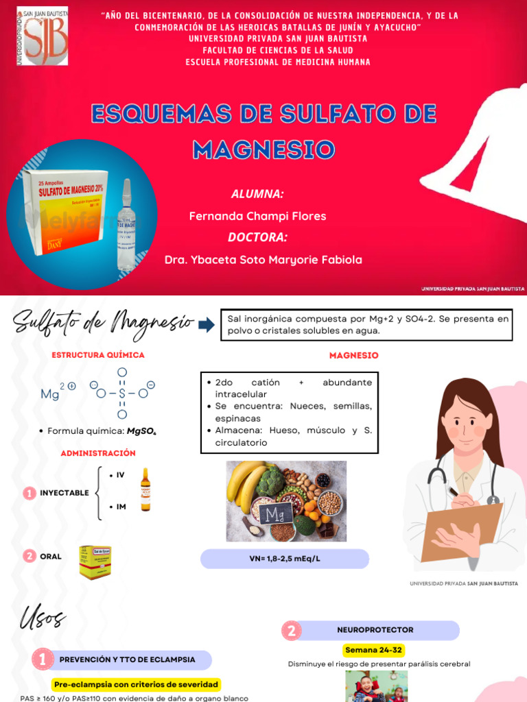 Esquemas de Sulfato de Magnesio | PDF | Magnesio