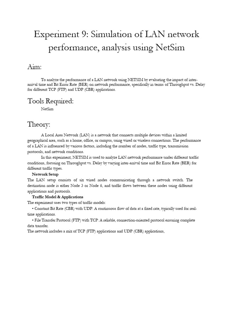 LAN Performance Analysis with NetSim | PDF | Computer Network | Transmission Control Protocol