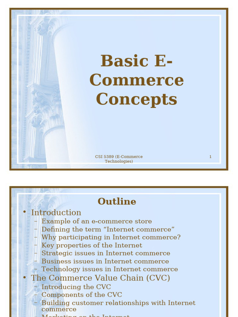 1 Basic E-Commerce Concepts | PDF | E Commerce | Internet