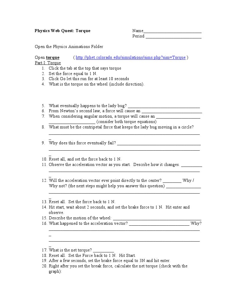 Torque Web Quest | Download Free PDF | Torque | Force