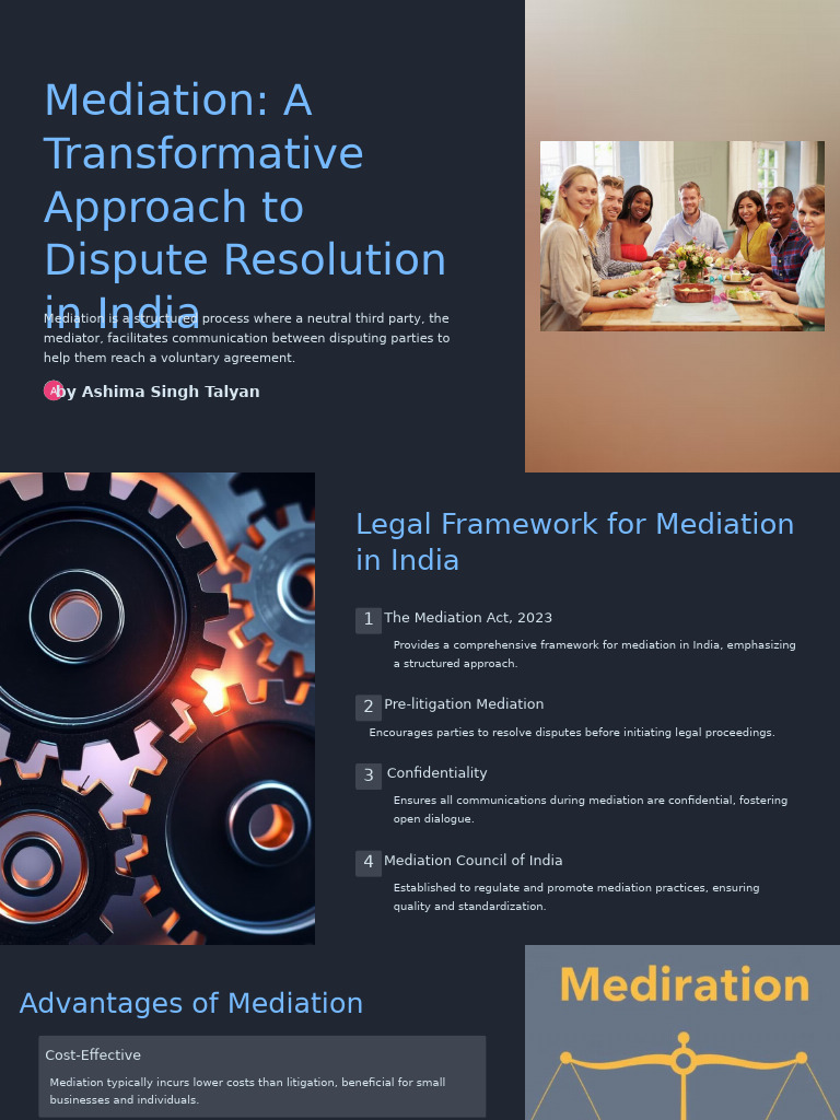 Mediation a Transformative Approach to Dispute Resolution in India ...