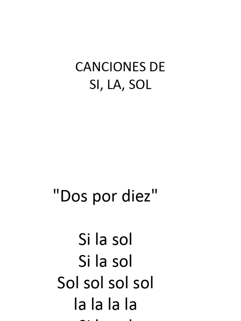 Canciones con Si, La y Sol | PDF
