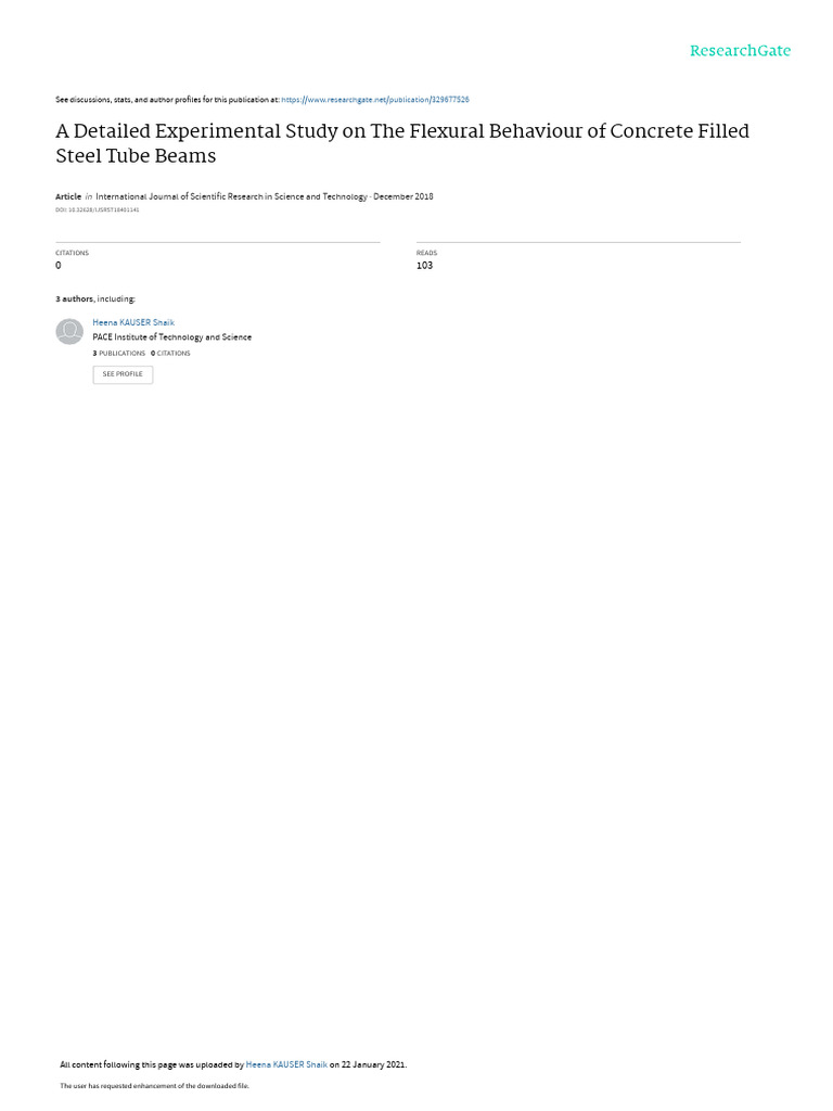 A Detailed Experimental Study On The Flexural Beha | PDF | Beam ...