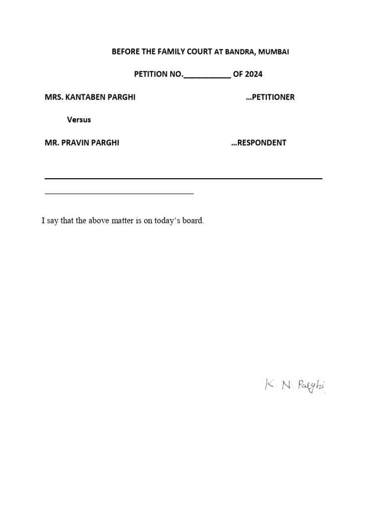 Advocate Appointment Application in Family Court | PDF