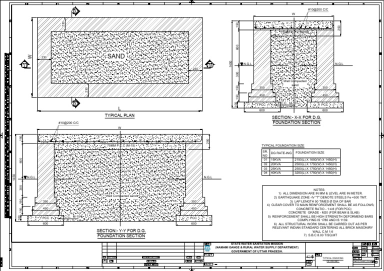 Typical Drawing of DG Set Fatehpur | PDF | Composite Material | Masonry