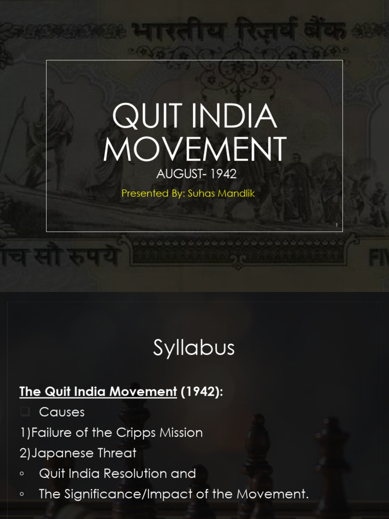 Quit India Movement | PDF | Partition Of India | Resistance To The ...