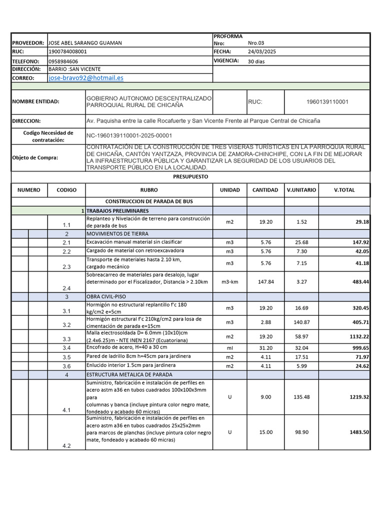 PROFORMA-signed | PDF | Elementos arquitectónicos | Materiales de construcción