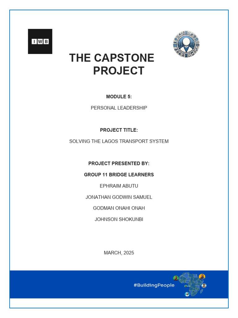 Iwb Bridge Capstone Project Group 11 | PDF | Transport | Public Transport