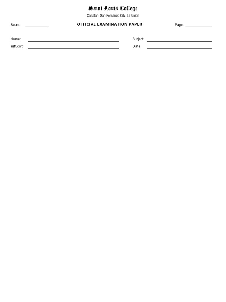 Loose Sheet | PDF