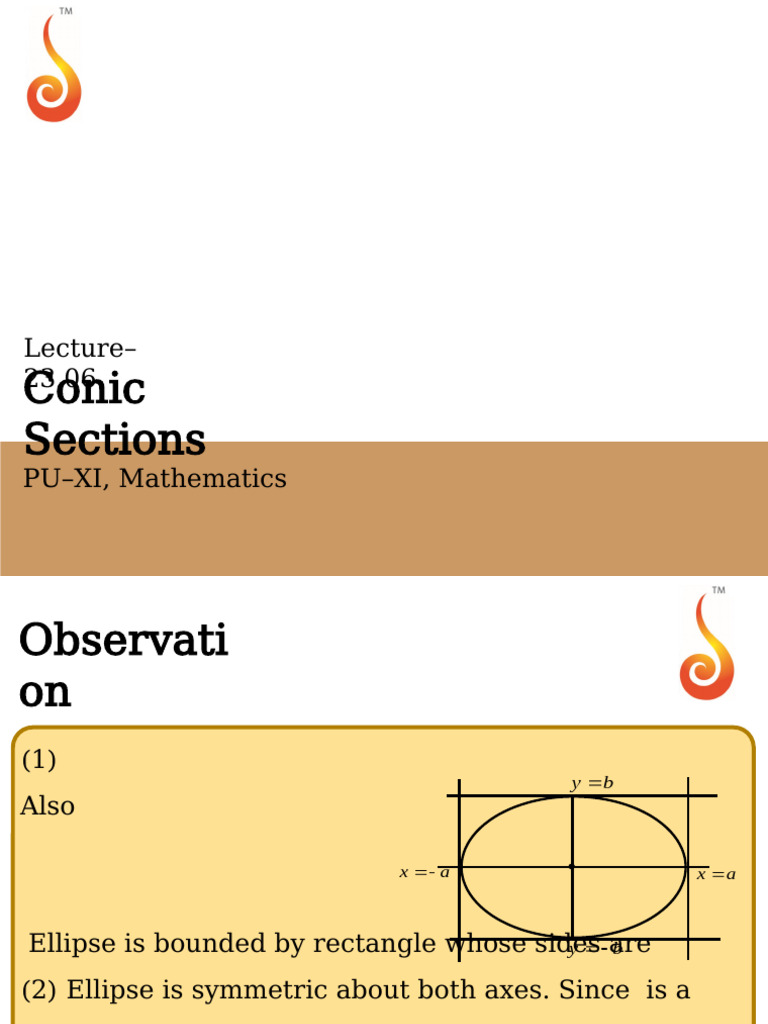 23.06 Conic Section EL | PDF | Ellipse | Geometric Shapes