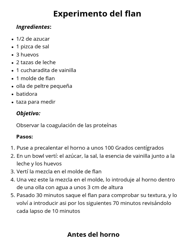 Experimento Del Flan | PDF
