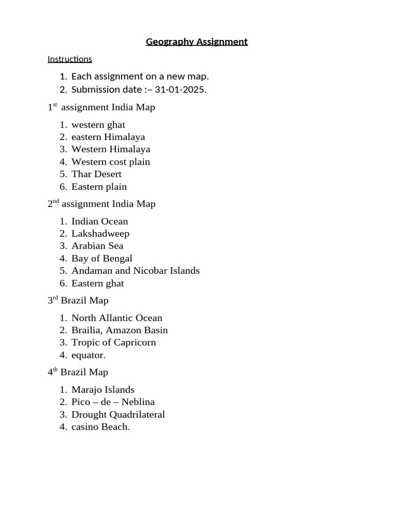 Geography Assignment Details | PDF