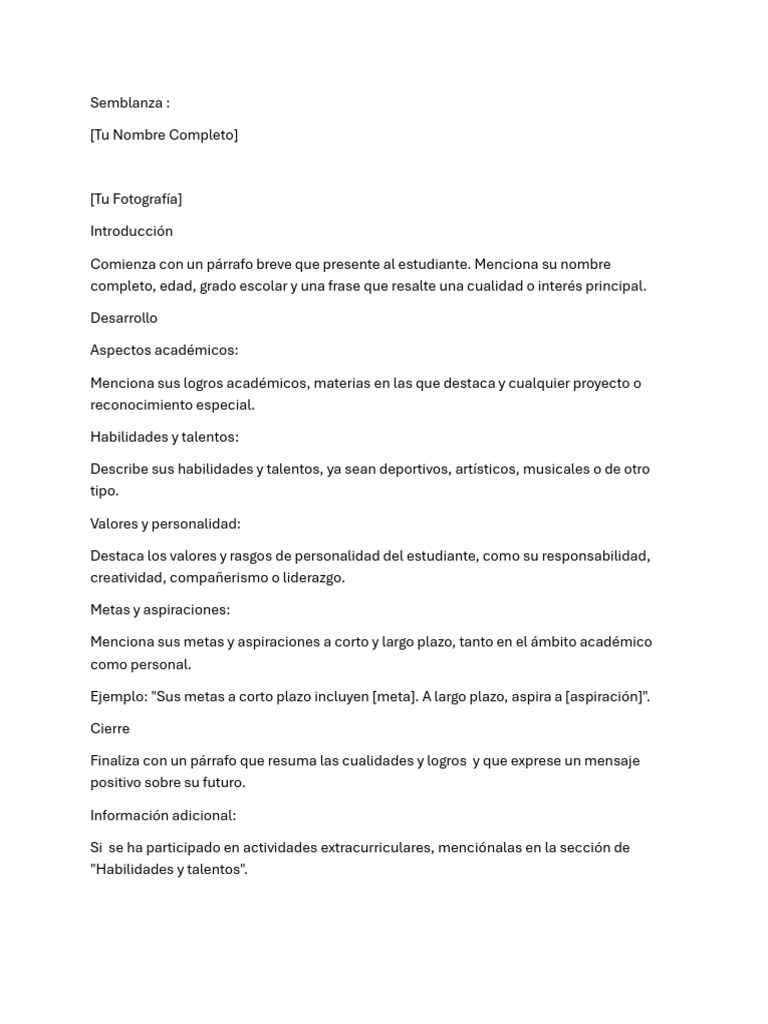 Semblanza Personal | PDF