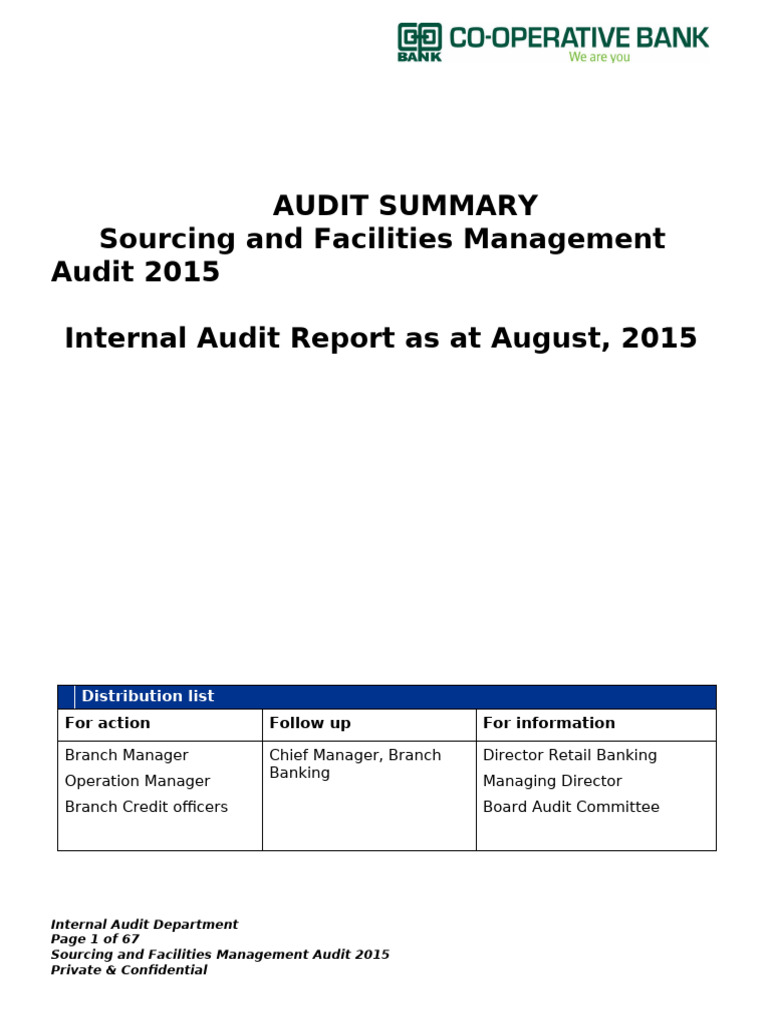 Sourcing and Facilities Management Audit 2015 | PDF | Procurement ...