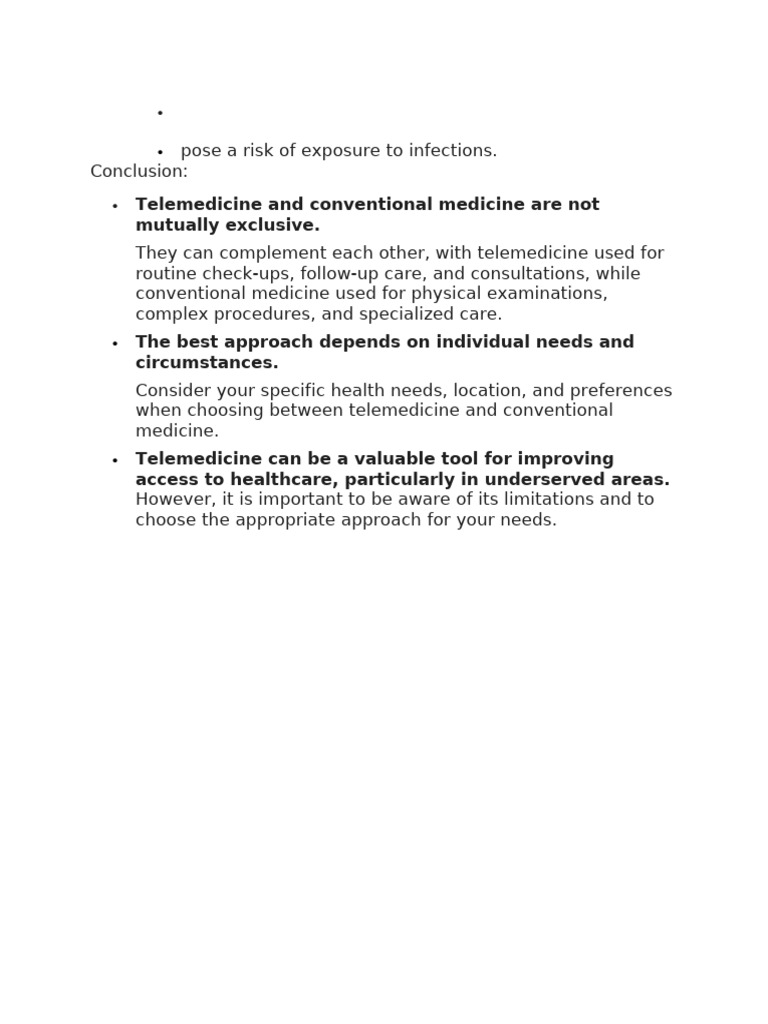 Which Is Better Telemedicine or Conventional Medical System | PDF