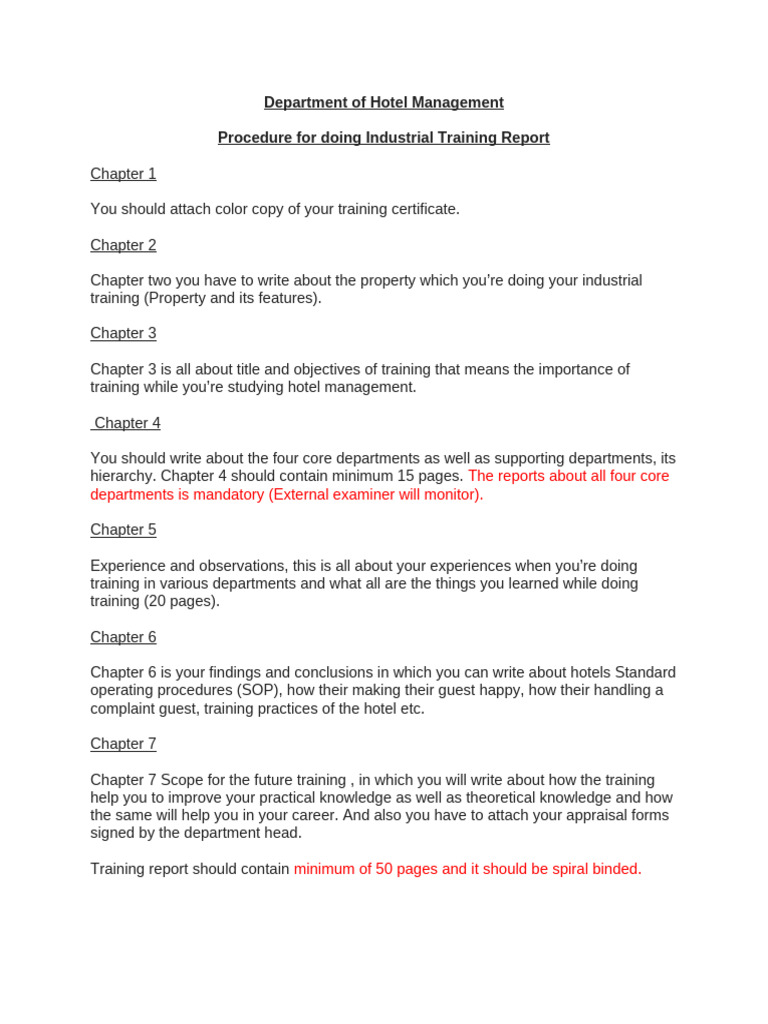 Industrial Training Report Guidelines Pdf