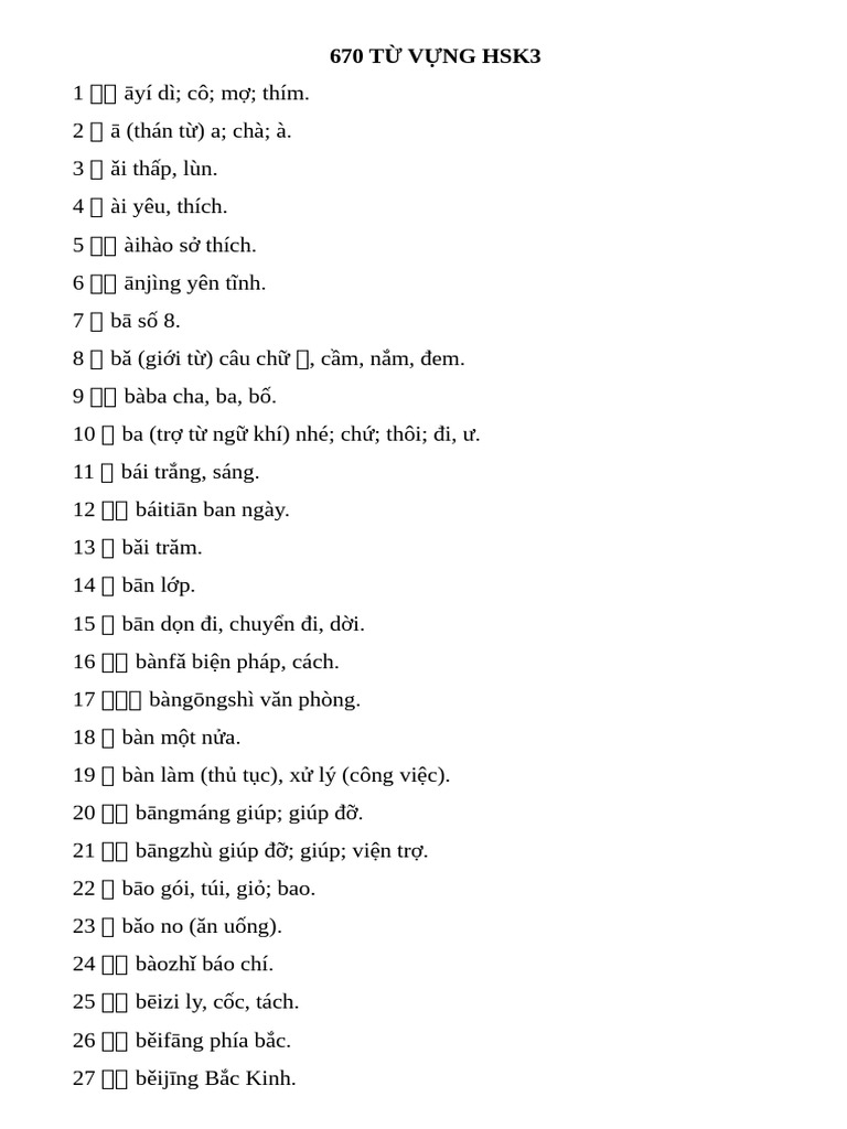 670 T V NG HSK3 | PDF