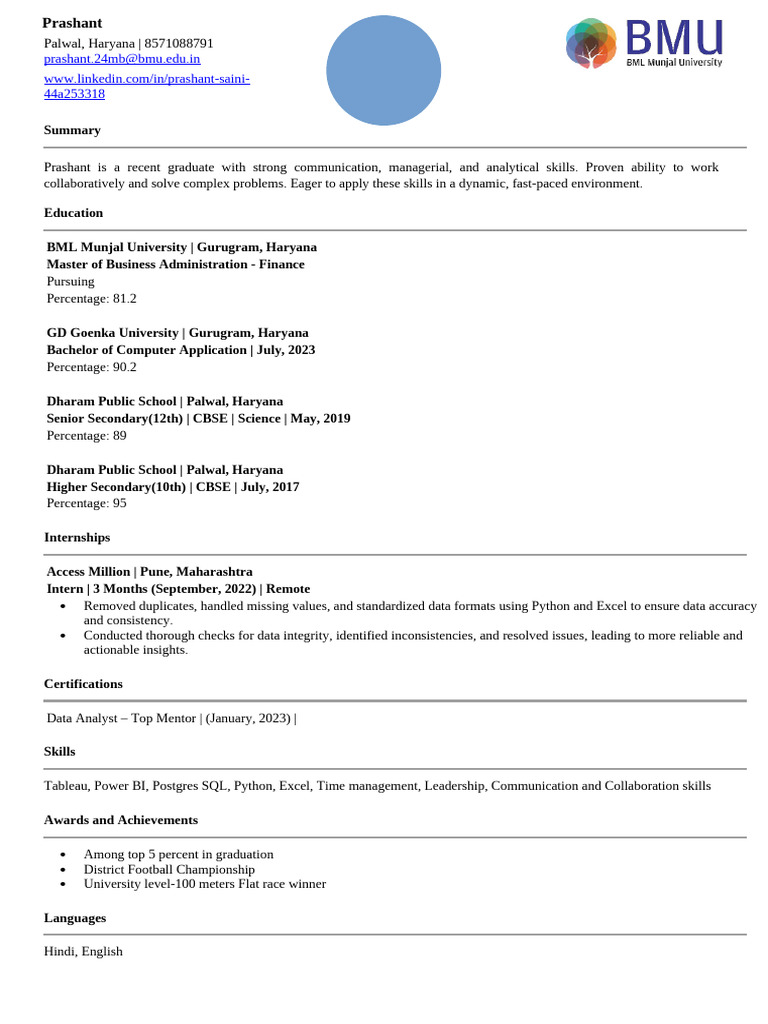 Prashant's resume.pdf | PDF
