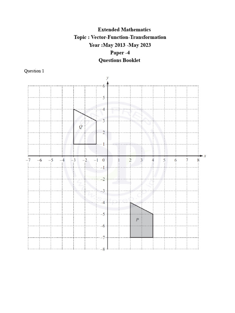 IGCSE Ext Math P4 Vector Function Transformation1 4 | PDF | Mathematics