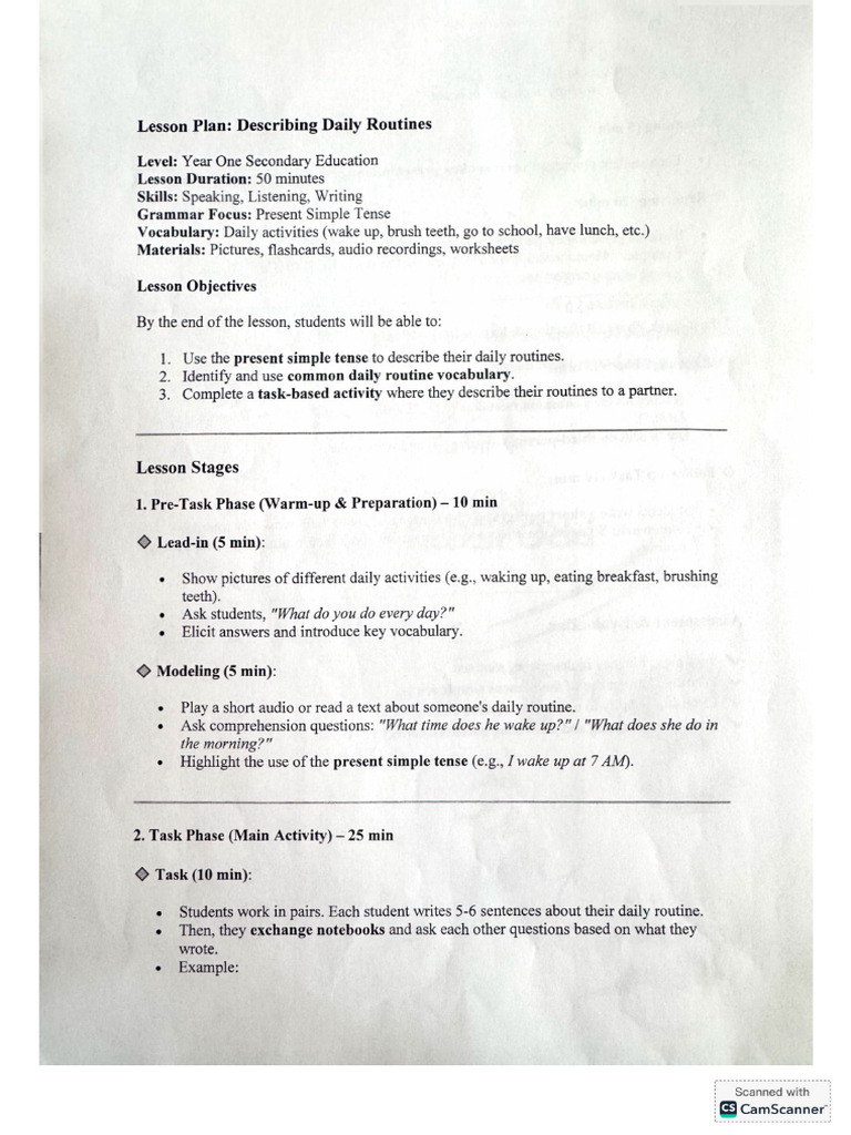 Didactic 5 Describing Daily Routine | PDF