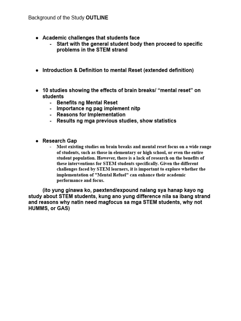 Background of The Study | PDF