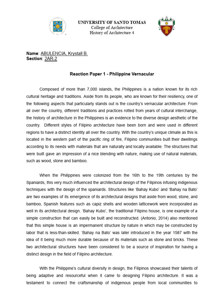 ABULENCIA_HOA4_REACTION-PAPER-1 | PDF | Philippines