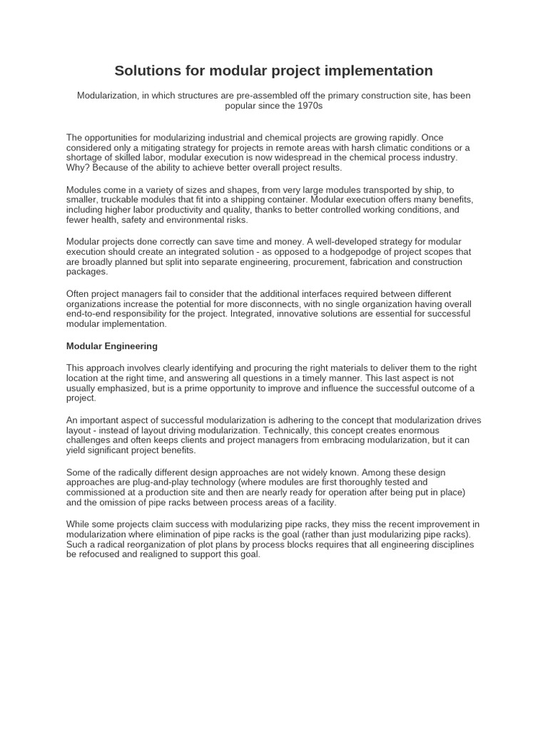 Effective Modular Project Strategies | PDF | Modularity