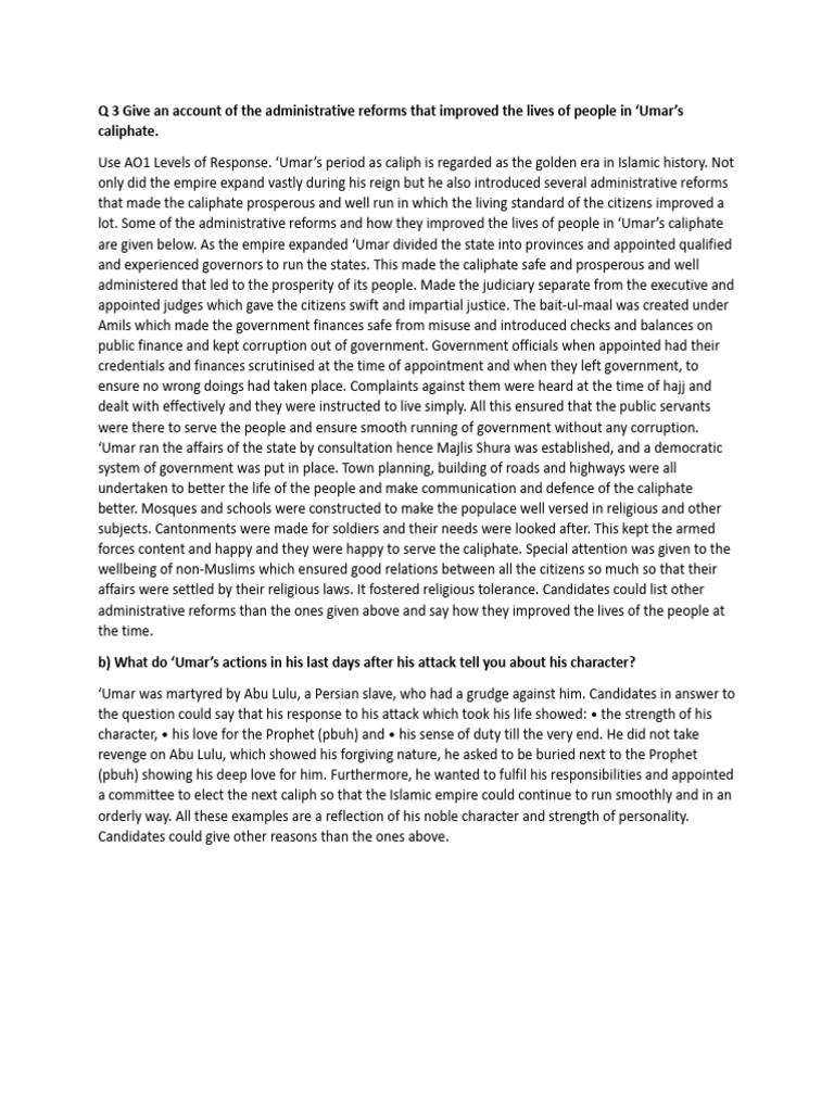 Hazrat Umer Administration | PDF | Caliphate | Umar