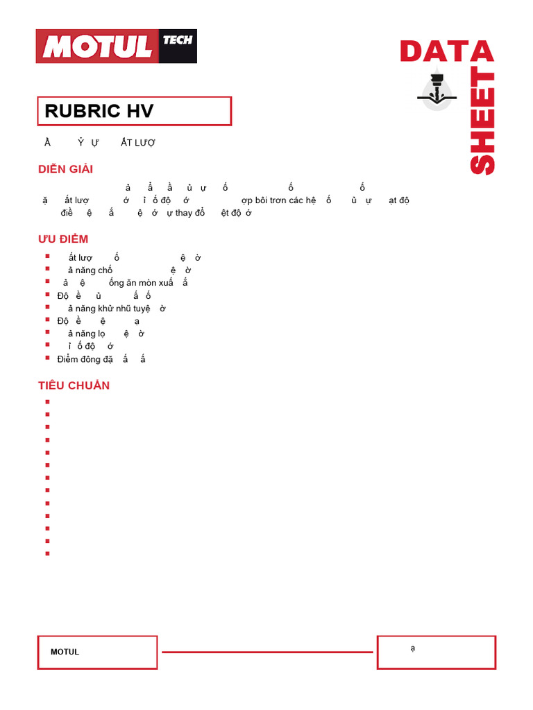 Rubric HV - TDS - VN | PDF
