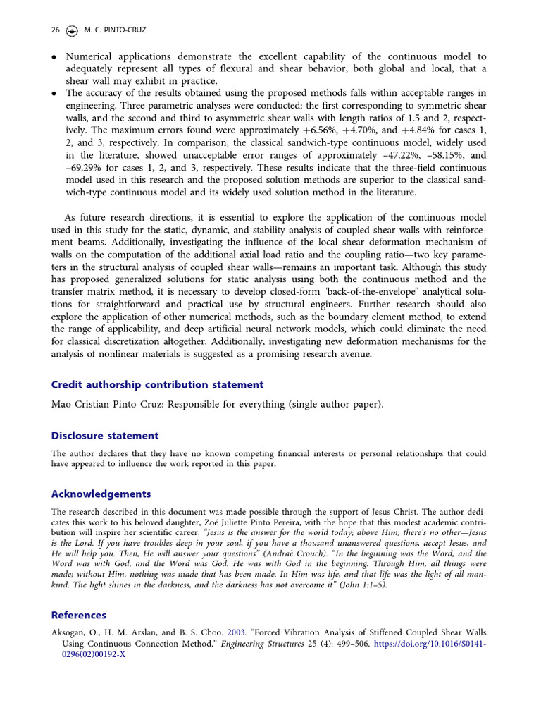 Generalized Solution For The Static Analysis of Coupled Shear Walls ...