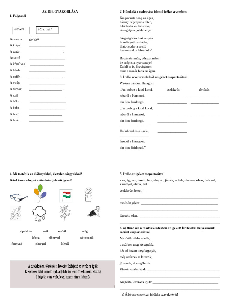 Az Ige Gyakorlása1 | PDF