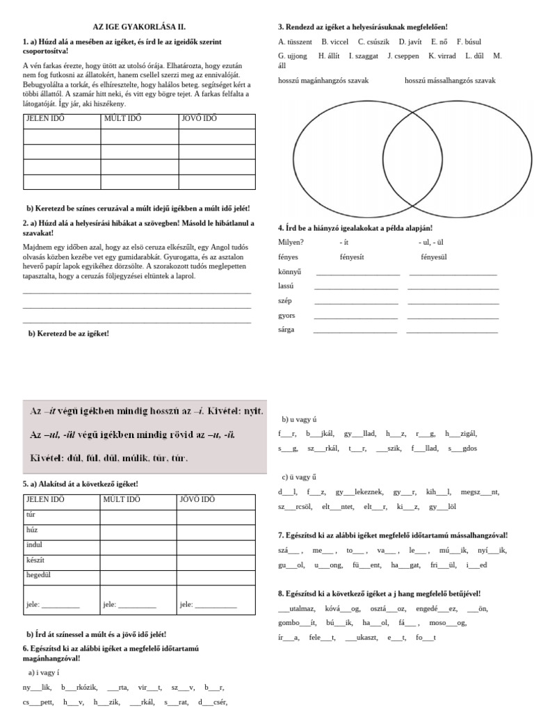 Az Ige Gyakorlása2 | PDF