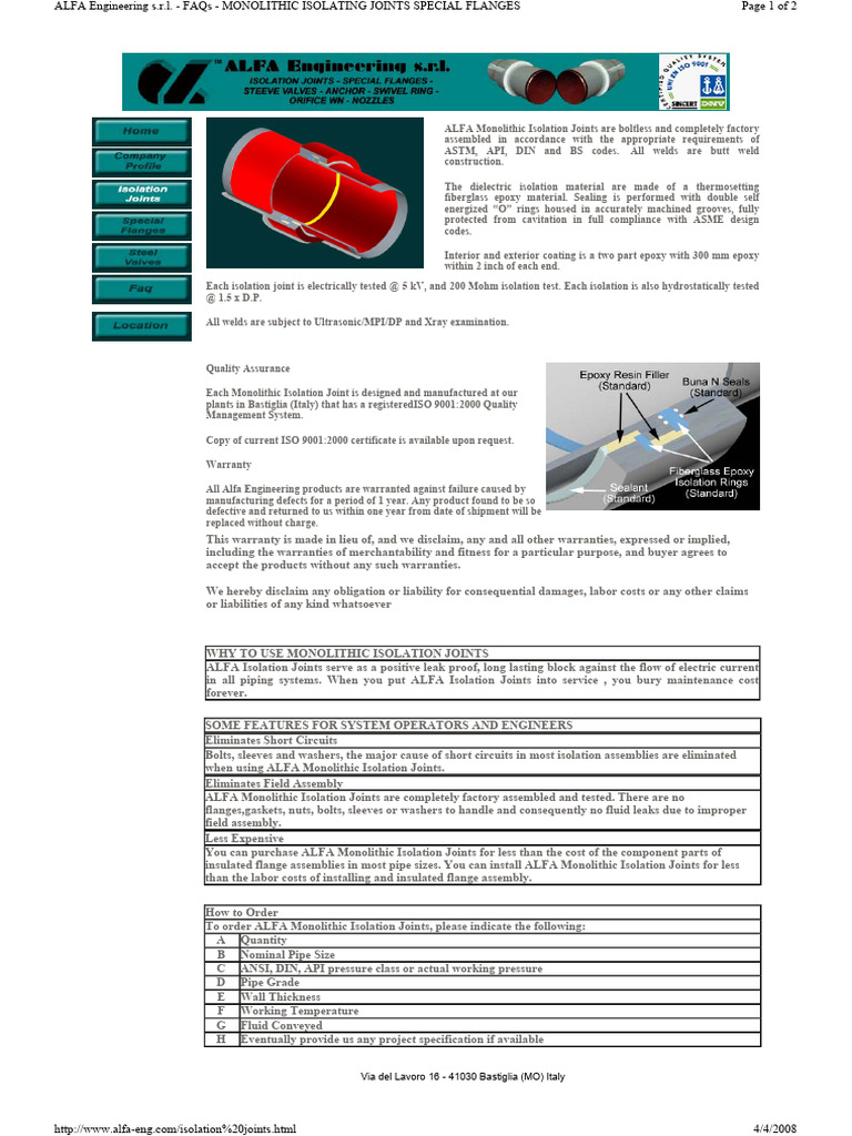 isolation joints | PDF | Pipe (Fluid Conveyance) | Washer (Hardware)