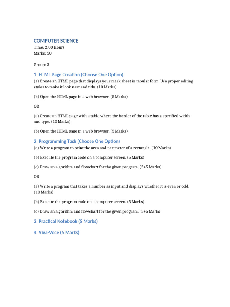 Computer Science Practical Paper | PDF