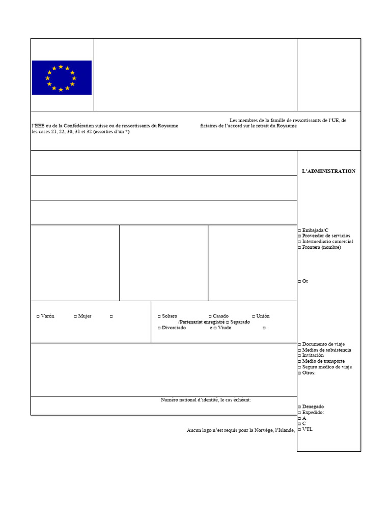 FINAL - Schengen Visa Application Form French | PDF | Gobierno y ...