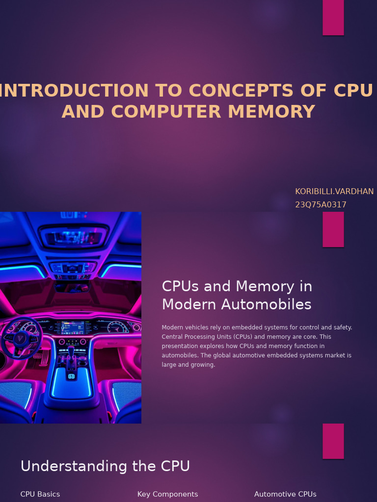 CPUs and Memory in Modern Automobiles | PDF | Central Processing Unit | Computer Memory