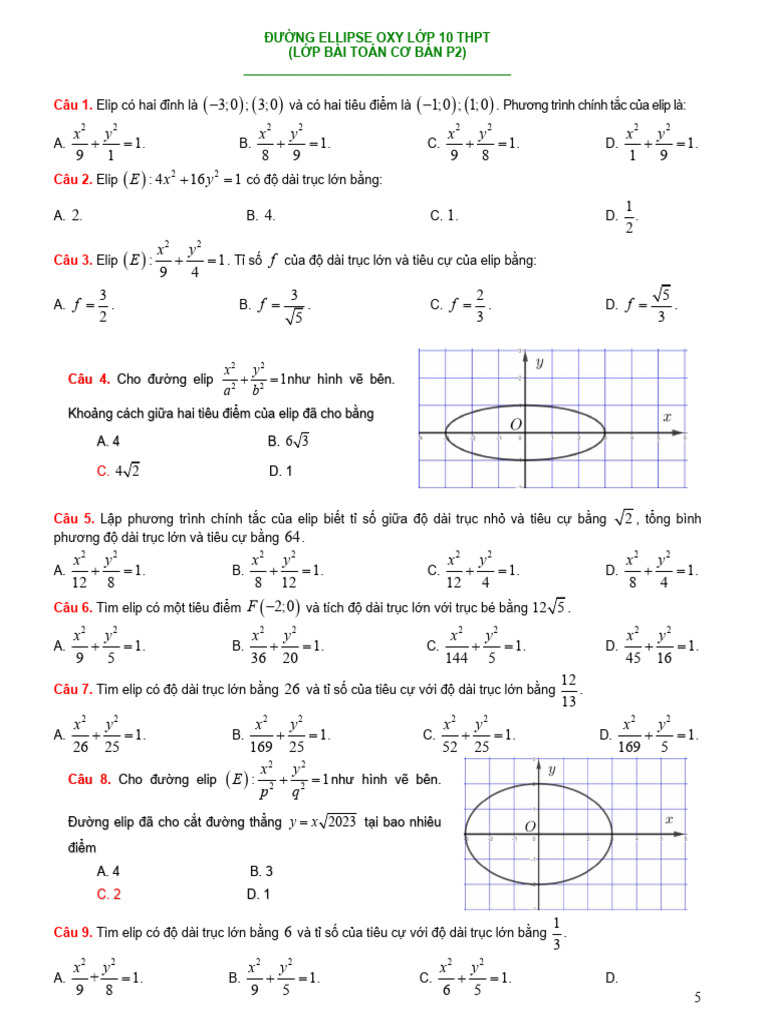 he-thong-bai-tap-trac-nghiem-ba-duong-conic-trang-3 | PDF