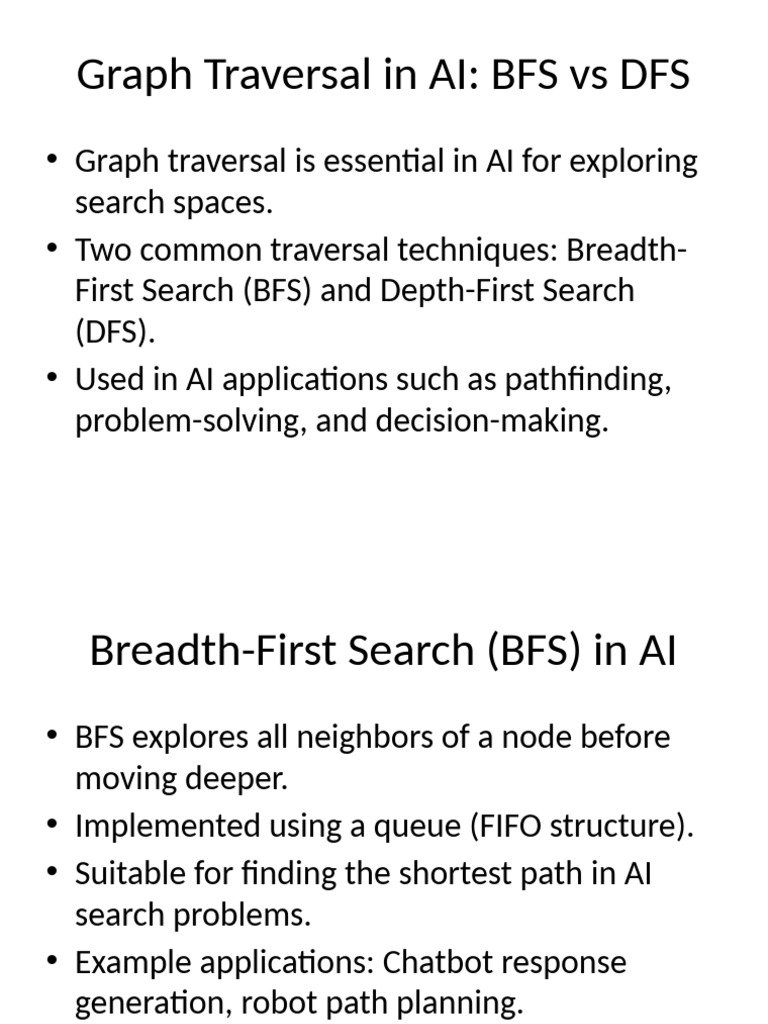 BFS DFS AI Presentation | PDF