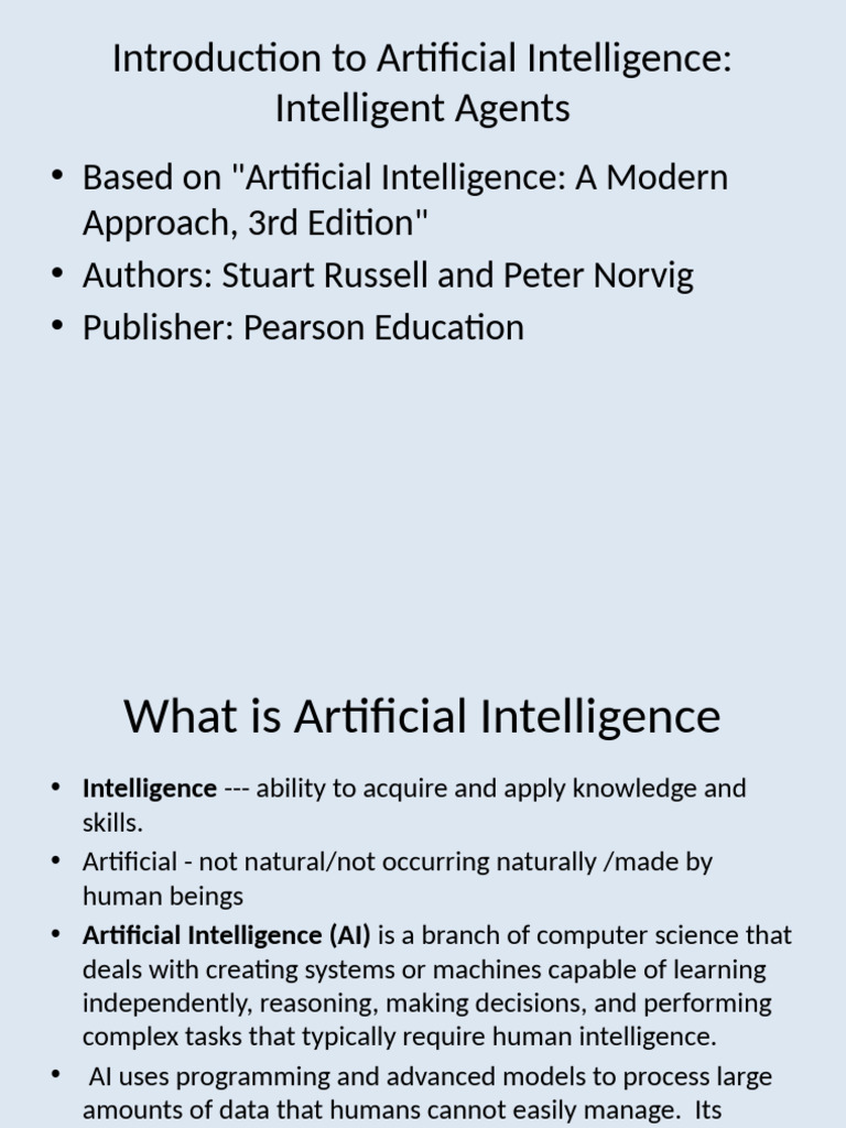 Overview of Intelligent Agents in AI | PDF | Artificial Intelligence | Intelligence (AI) & Semantics
