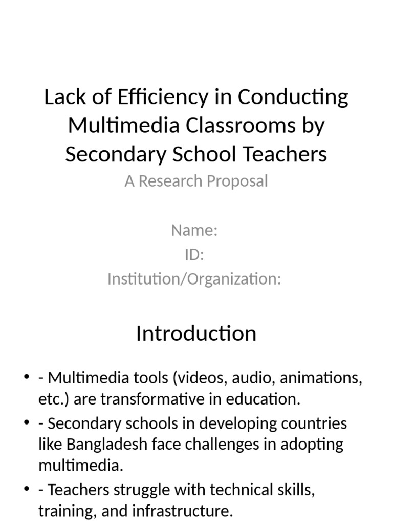 Lack of Efficiency in Multimedia Classrooms | PDF | Multimedia | Procedural Knowledge