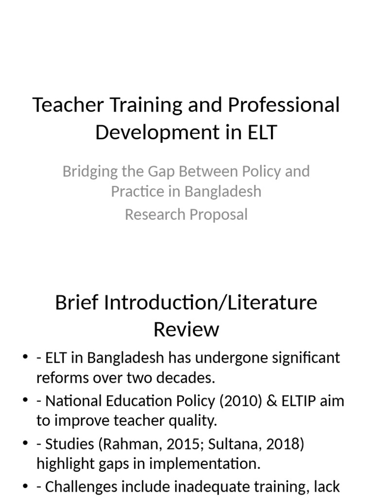 Teacher Training ELT Bangladesh | PDF