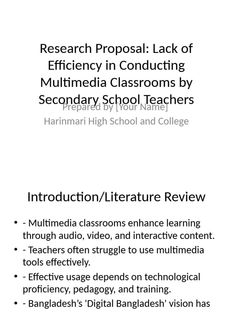 Lack of Efficiency in Multimedia Classrooms | PDF