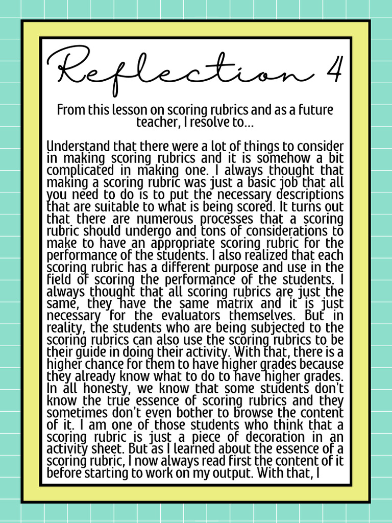Developing The Scoring Rubrics | PDF